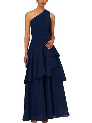 Aidan Mattox One Shoulder Tiered Gown - Twilght