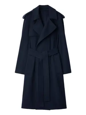 Burberry Cashmere Wrap Coat Navy