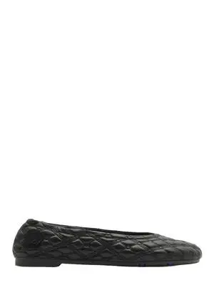 Burberry Leather Sadler Ballerinas - Black