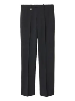 Burberry Wool Blend Tailored Trousers - Midnight Grey Melange