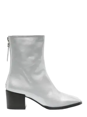 AeydĒ Amina Patent Leather Ankle Boots - Grey