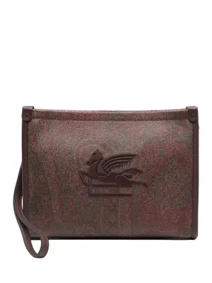 Etro Paisley Print Clutch - Brown
