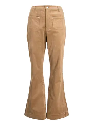 TOUT A COUP Flared Corduroy Trousers - Brown