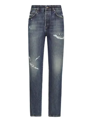 Dolce & Gabbana Ripped Boyfriend Jeans - Blue