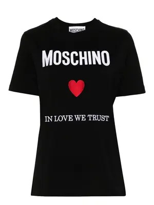 Moschino Print Cotton T-shirt - Black