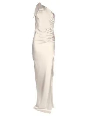 Michelle Mason Asymmetric Silk Gown - Neutrals
