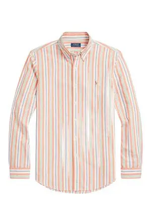 Polo Ralph Lauren Classic-collar Striped Cotton Shirt - White