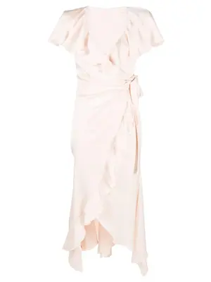 PHILOSOPHY DI LORENZO SERAFINI Philosophy Di Lorenzo Serafini Ruffled Satin Wrap Dress