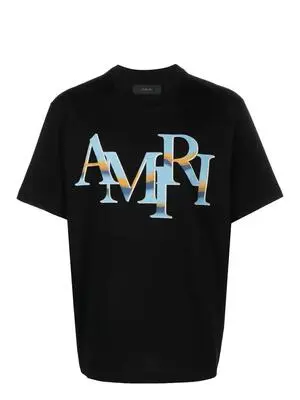 Amiri Logo-print Cotton T-shirt - Black