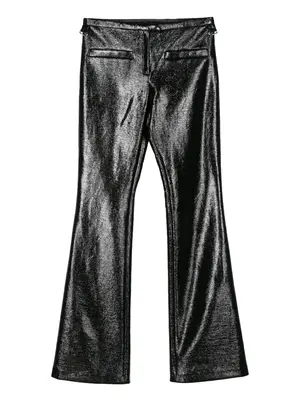 COURREGES Snaps Vinyl Flared Trousers - Black