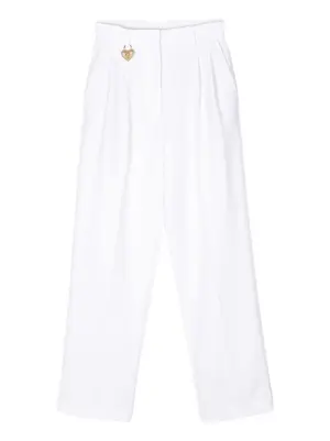 Moschino Heart Lock Tailored Trousers - White