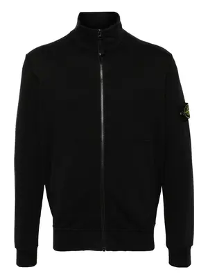 Stone Island Cotton Jersey Cardigan - Black