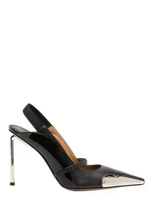 Off-White Allen 100mm Leather Slingback Pumps - Black