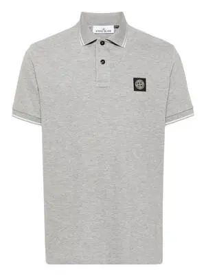 Stone Island Piqué Cotton Polo Shirt - Grey