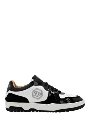 Philipp Plein Panelled Leather Sneakers - Black