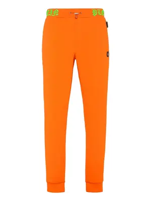 Philipp Plein Skull And Bones Logo-waistband Track Pants - Orange