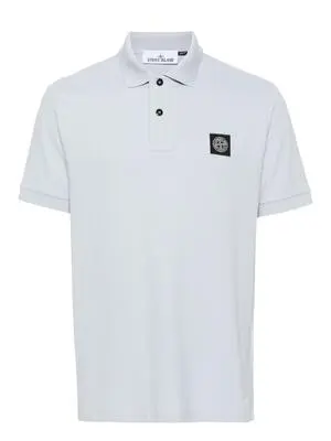 Stone Island Piqué Cotton Polo Shirt - Blue