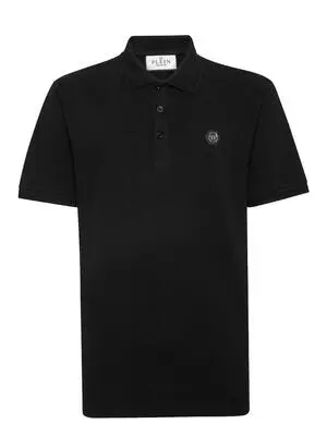 Philipp Plein Gothic Plein Cotton Polo Shirt - Black