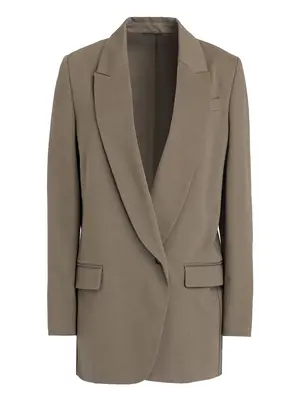 Brunello Cucinelli Bead-embellished Cotton-blend Jersey Blazer - Taupe