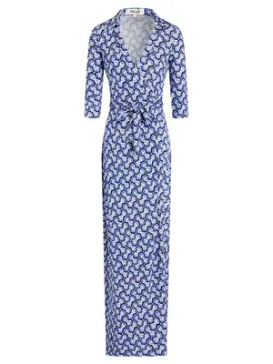 Diane Von Furstenberg Abigail Printed Maxi Wrap Dress - Blue