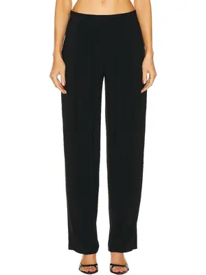 Norma Kamali Low Rise Pleated Trouser - Black