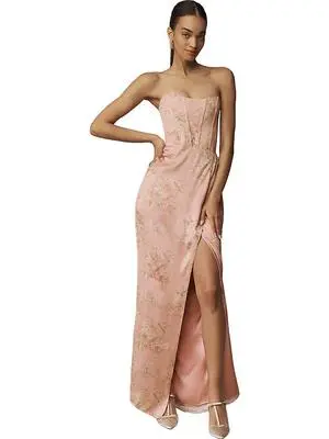 V. CHAPMAN V. Chapman June Printed Corset Gown Petal Pink