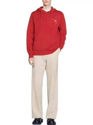 Sandro Dragon Patch Hoodie - Red