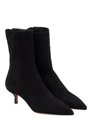 AQUAZZURA Montmartre 50 Suede Ankle Boots - Black