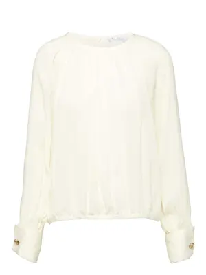 Max Mara Narvel Silk Crêpe Top - White