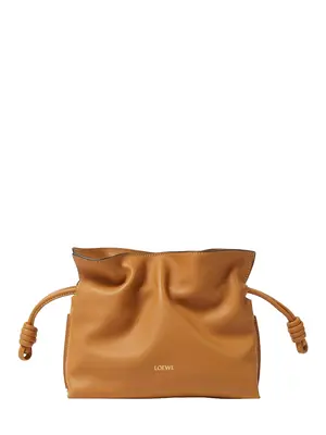 Loewe Flamenco Mini Leather Clutch Neutrals