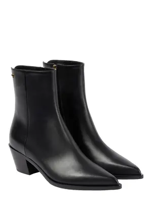 GIANVITO ROSSI Kinney Leather Ankle Boots - Black