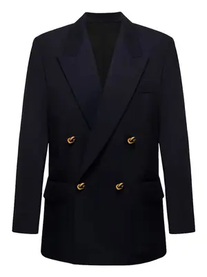 Bottega Veneta Double-breasted Wool Blazer - Blue