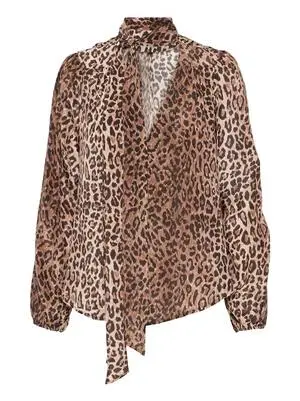 Rixo Moss Leopard-print Silk Blouse - Multicoloured