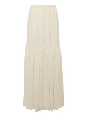 Max Mara Cafila Pleated Maxi Skirt - White