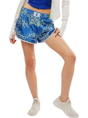 Free People Free People Movement Varsity Blues Print Athletic Shorts Spring Lily Combo