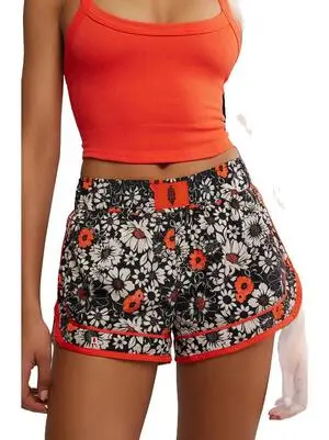 Free People Free People Movement Varsity Blues Print Athletic Shorts Tuxedo Floral