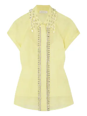 Zimmermann Matchmaker Crystal-embellished Shirt - Yellow