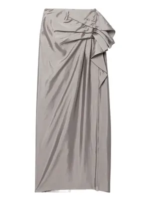 Aje Immersion Draped Silk-blend Maxi Skirt - Gray