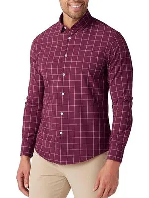Mizzen+main Leeward No Tuck Dress Shirt - Garnet Washington Plaid