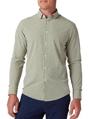 Mizzen+main Leeward No Tuck Dress Shirt - Sage Gingham