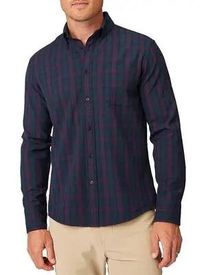 Mizzen+main City Flannel Shirt - Navy Broadway Plaid