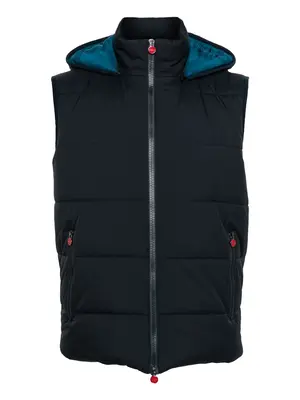 Kiton Zip-up Hooded Gilet - Blue
