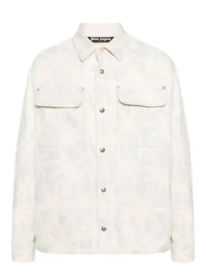 Palm Angels Palms Cotton Overshirt - Blue