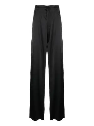 Balenciaga Loose-cut Stretch-satin Trousers - Black