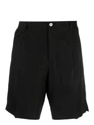 Dolce & Gabbana Pleated Linen Shorts - Black