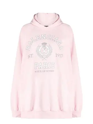 Balenciaga Logo-print Hoodie - Pink