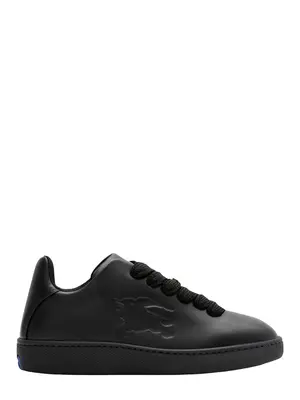 Burberry Logo-embossed Leather Sneakers - Black