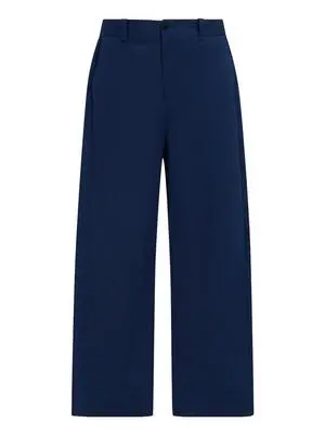 Marni Logo-waistband Cotton Trousers - Blue