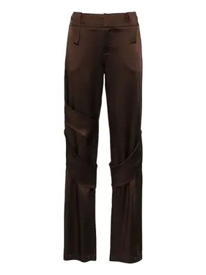 Blumarine Satin Wide-leg Cargo Trousers - Brown