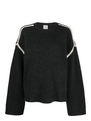 TOTEME Embroidered Wool Jumper - Grey